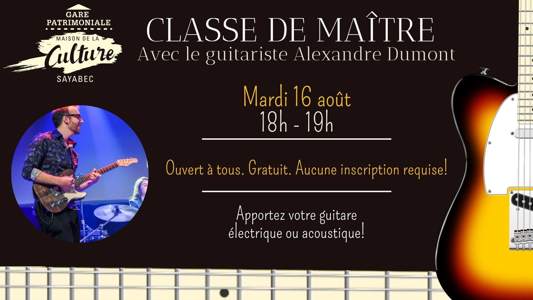 Classe de maître (guitare) avec Alexandre Dumont | La Matapédia
