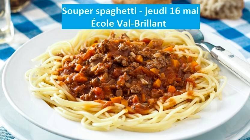 Souper spaghetti au profit du projet musique de l'école Val-Brillant ...