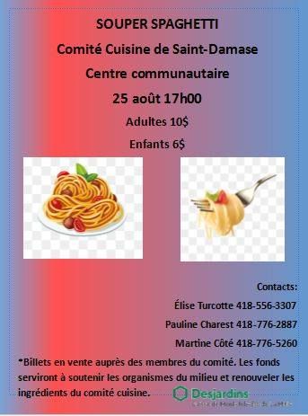 Souper spaghetti - Comité Cuisine de Saint-Damase | La Matapédia